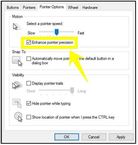 How to Turn off Mouse Acceleration in Windows 10